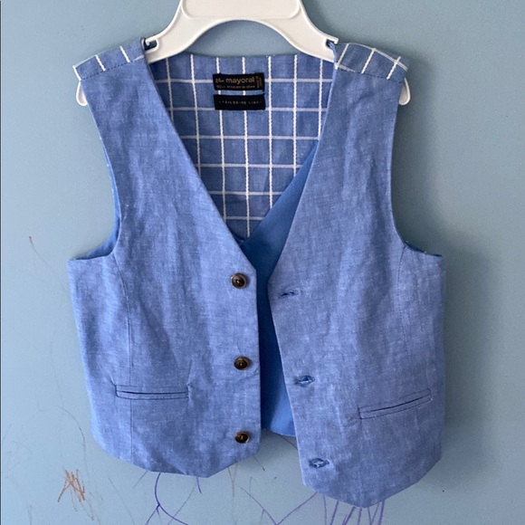 Mayoral | Jackets & Coats | Mayoral Light Blue Linen Vest With ...